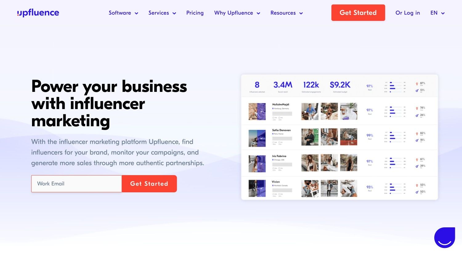 Upfluence offers unique influencer live capture function