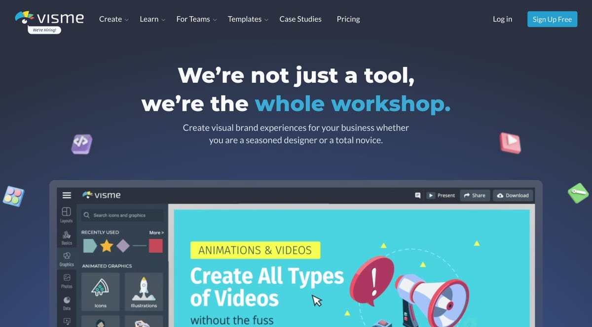 Visme is a bootstrapped Canva competitor with more than 10M users